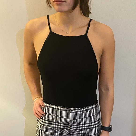 Tops | Black Low Back Bodysuit | Poshmark
